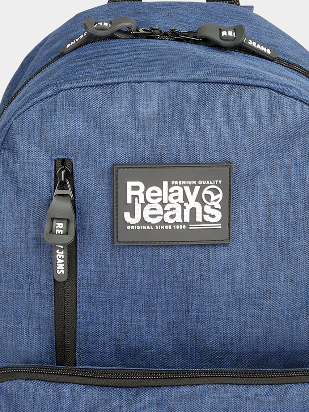 RJ Navy Front Zip Pocket Branded Backpack - Bash.com