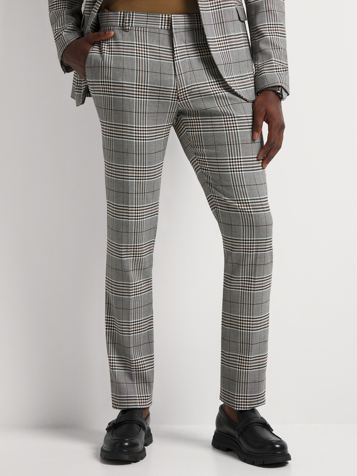 Men's Markham Natural Skinny Check Trouser - Bash.com