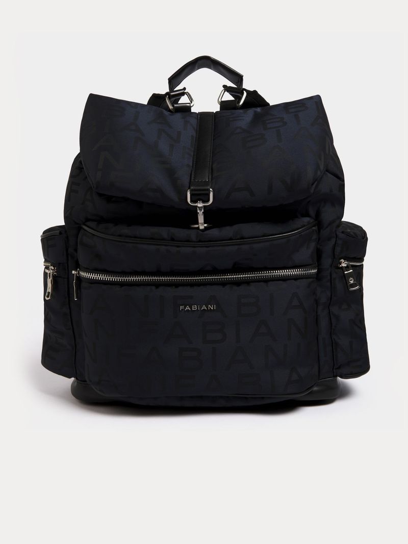 Fabiani Men's Monogram Nylon Navy Backpack - Bash.com