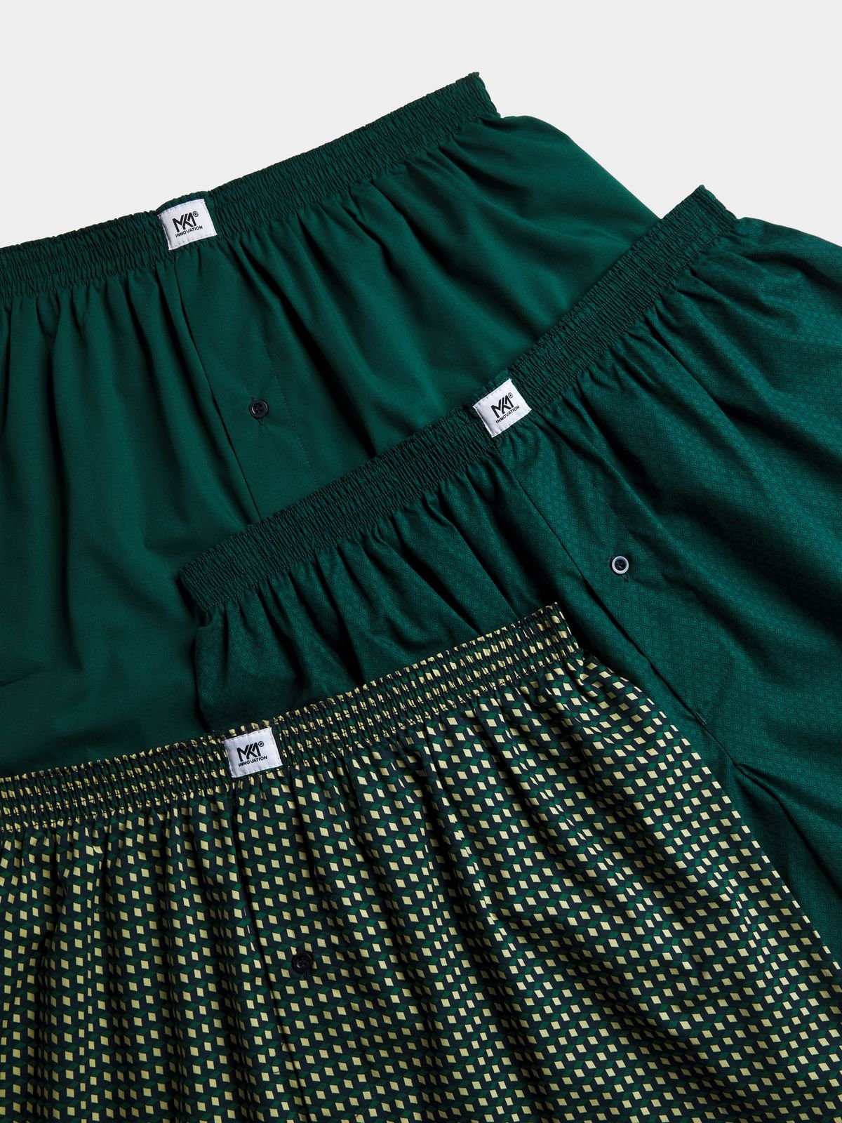 Men's Markham 3 Pack Geo Forest Green Boxer - Bash.com