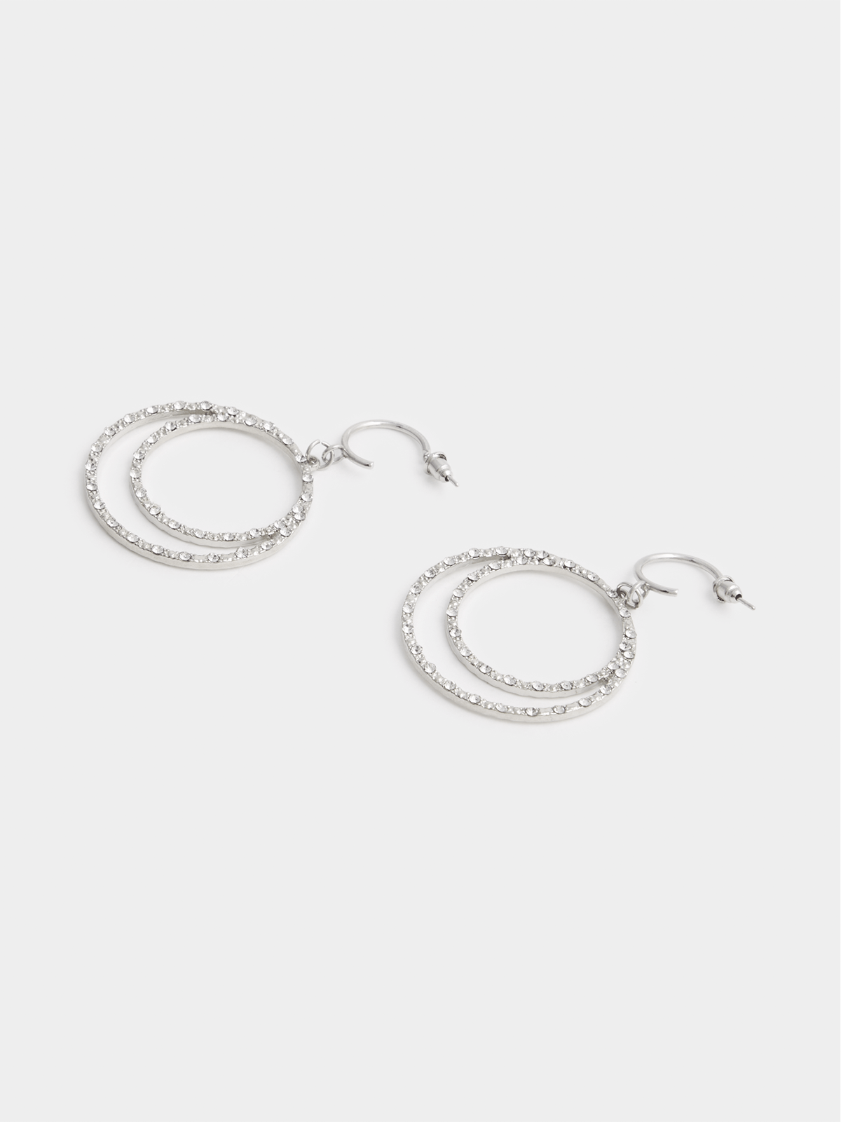Exact Women's Silver Diamante Hoop Earrings - Bash.com