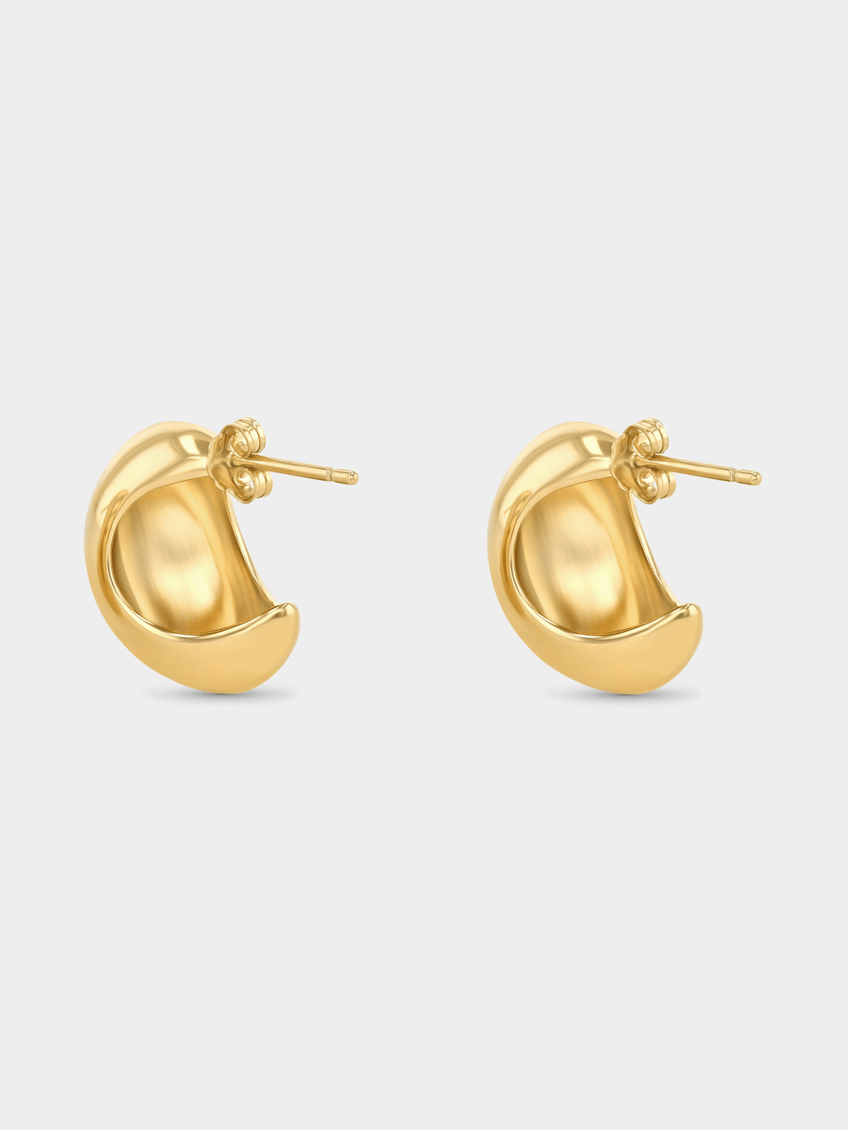 Gold Plated Sterling Silver Crescent Half Hoop Earrings | Bash