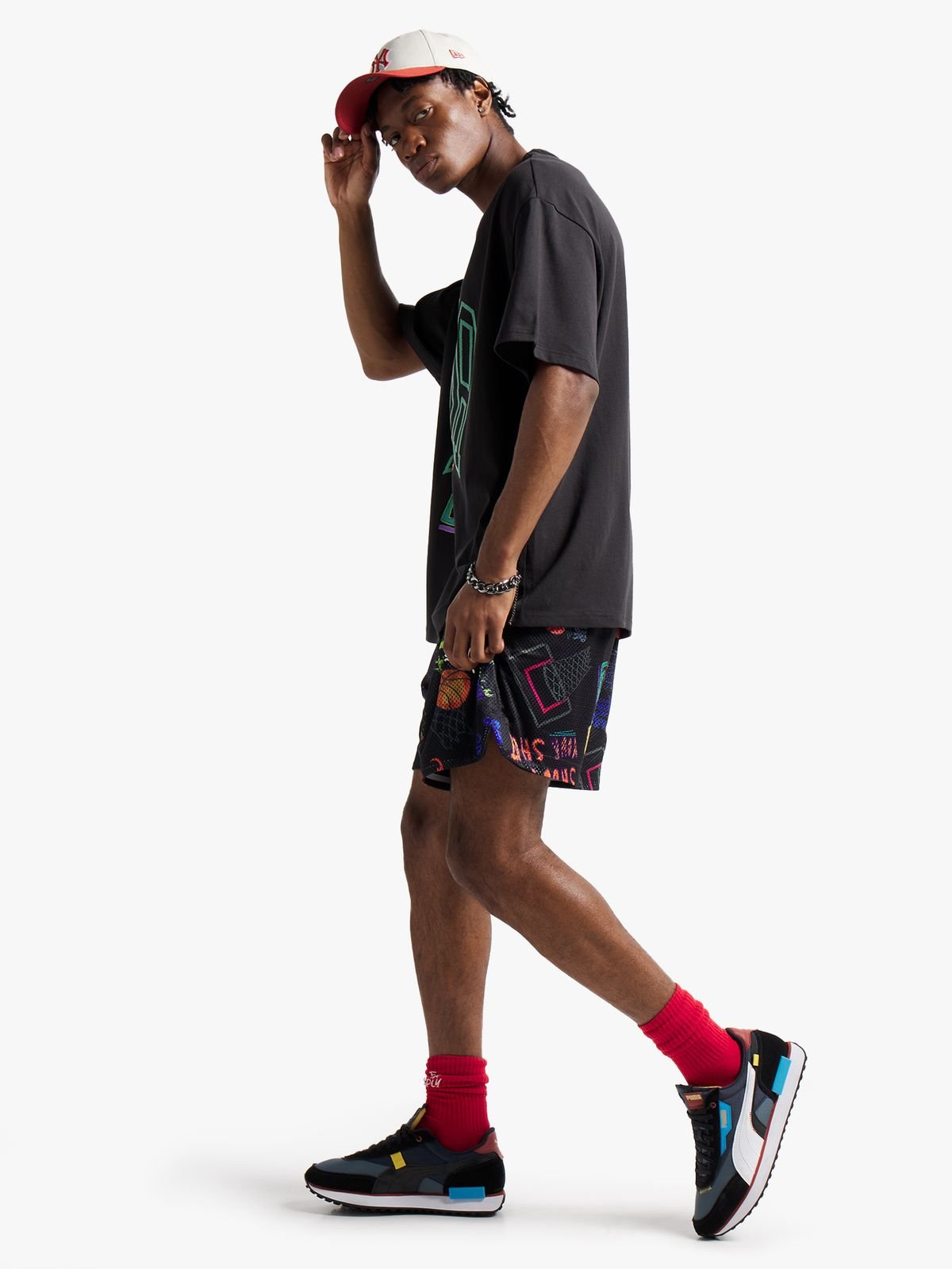 Puma Men's Getting Crafty Mesh Basketball Multicolour Shorts | Bash