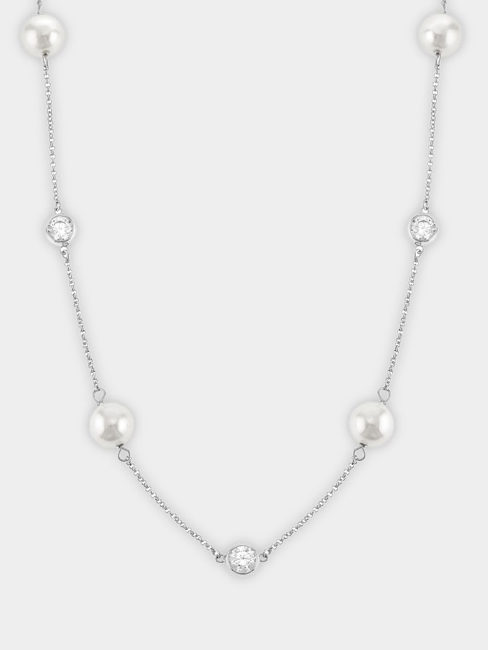 Cheté Sterling Silver Freshwater Pearl & Cubic Zirconia Necklace - Bash.com