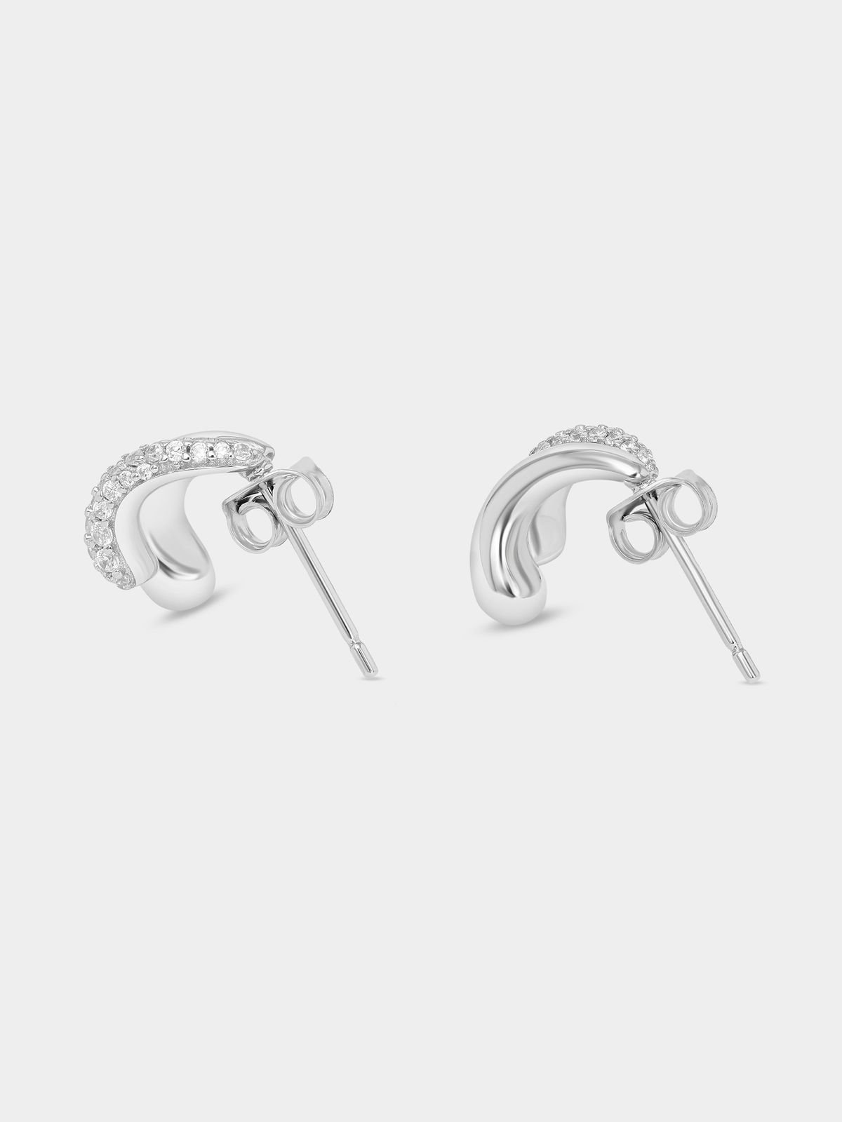Chete Women’s Molton Stud Earrings Silver Cubic Zirconia | Bash