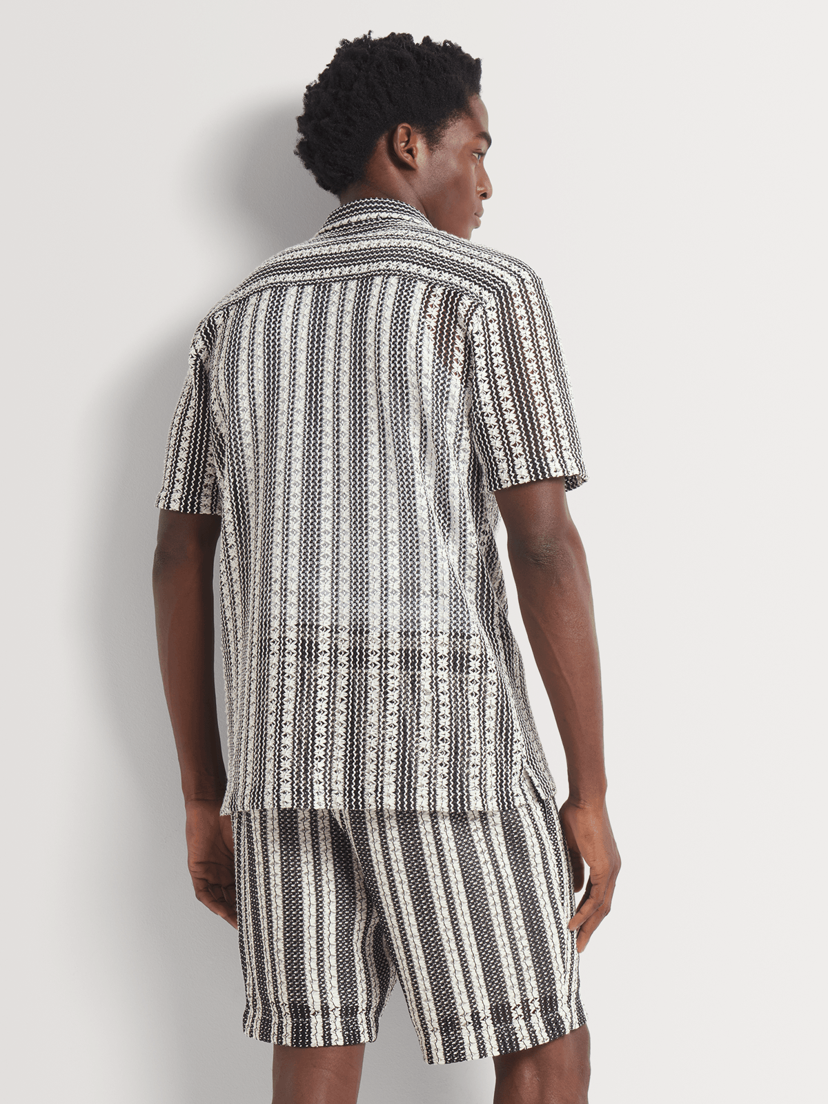 Markham Men's Textured Crochet Mono Natural Shirt | Bash