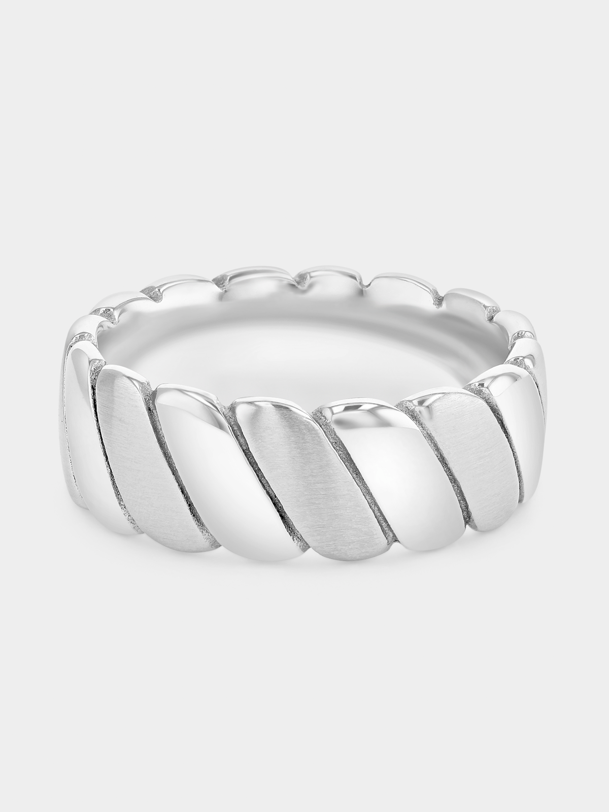 Stainless Steel Dual Texture Rope Ring | Bash