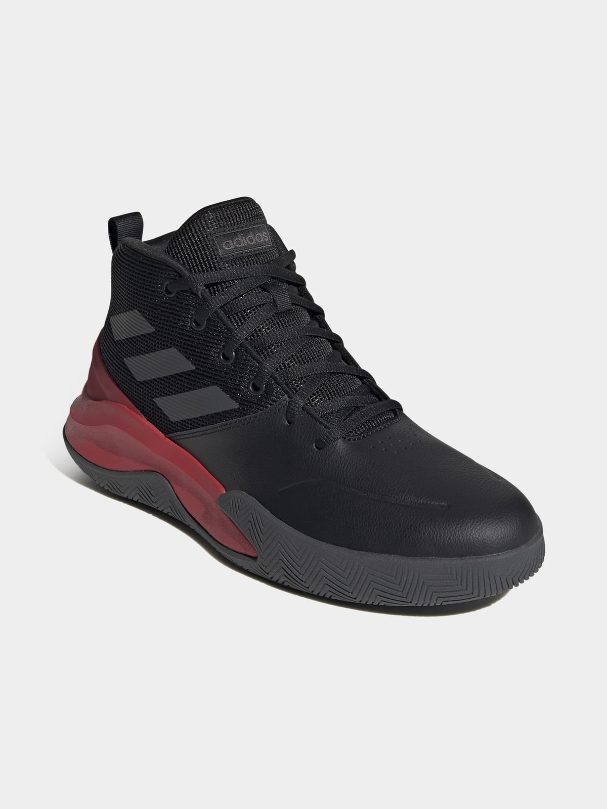 Mens adidas Ownthegame Black/Red Sneaker - Bash.com