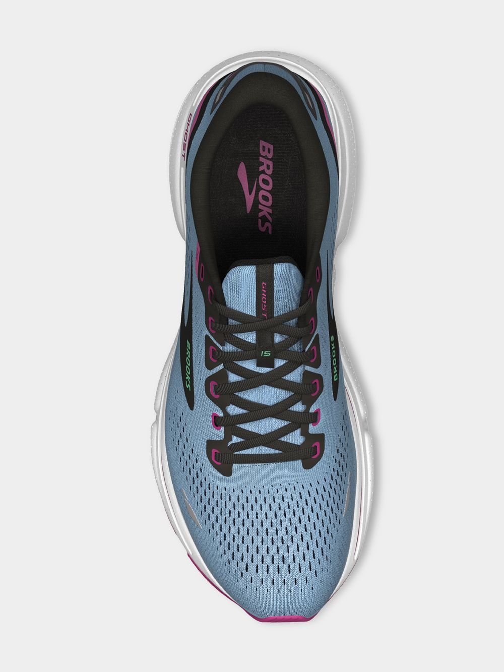 Womens Brooks Ghost 15 Blue Bell/Black Running Shoes | Bash