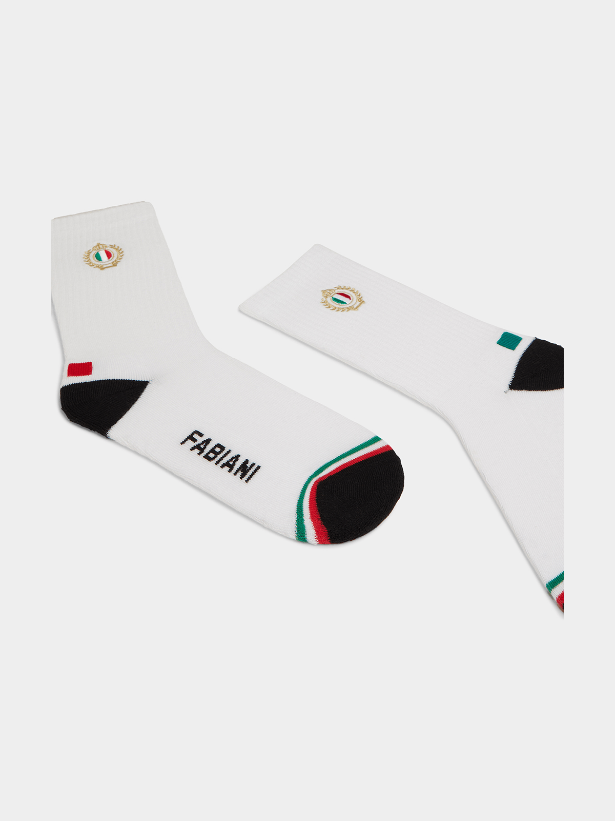 Fabiani Men's Embroidered White Shaft Socks | Bash