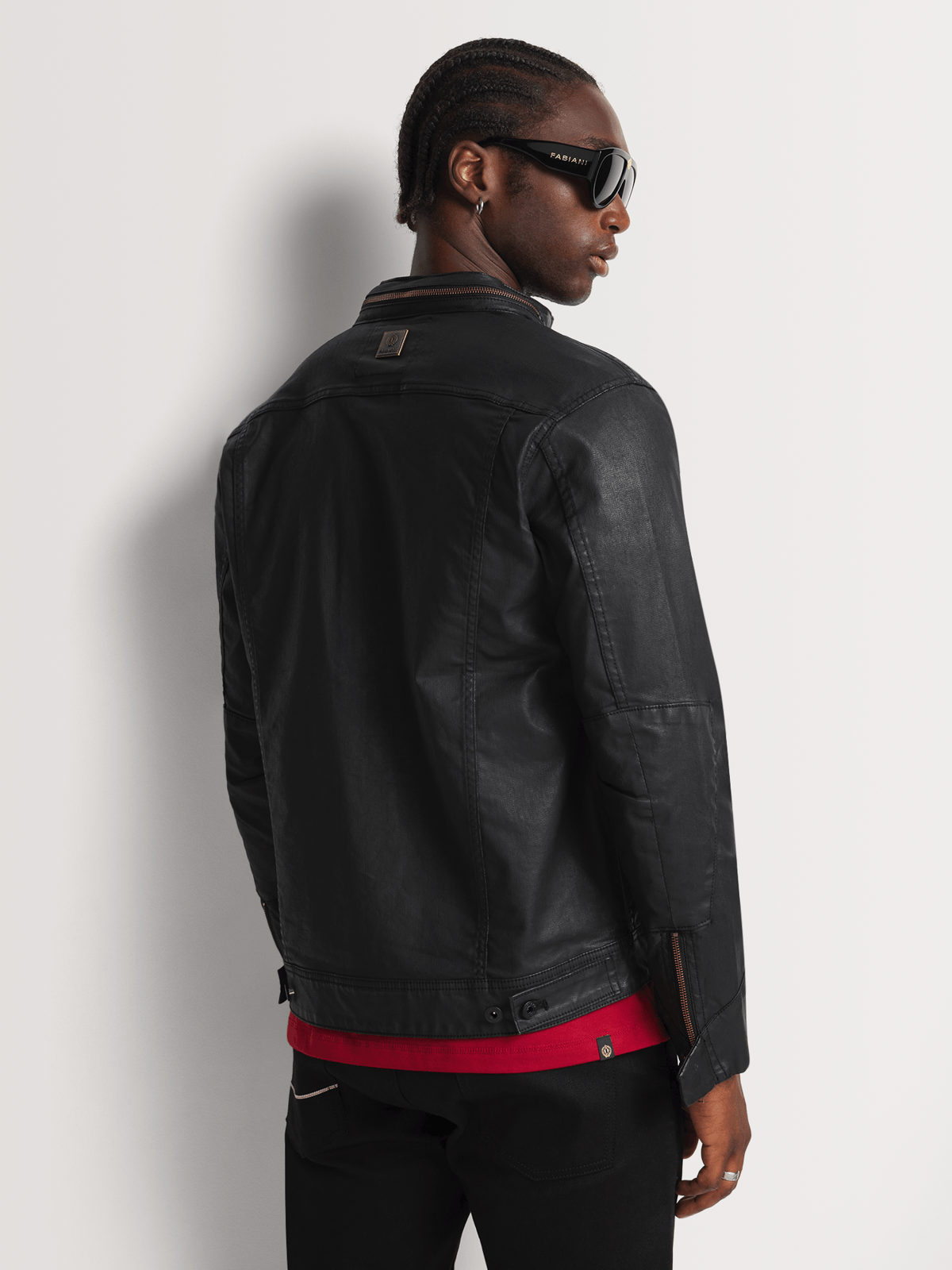 Fabiani Men's Black Coated Denim Jacket | Bash