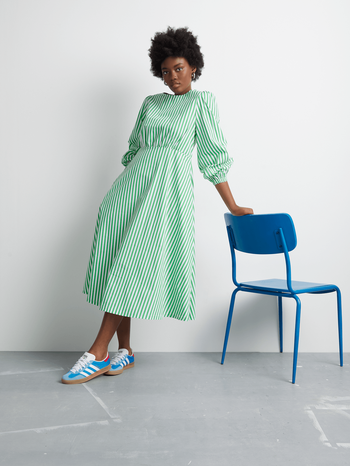 Women's Canvas Striped Slash Neck Fit & Flare Dress | Bash