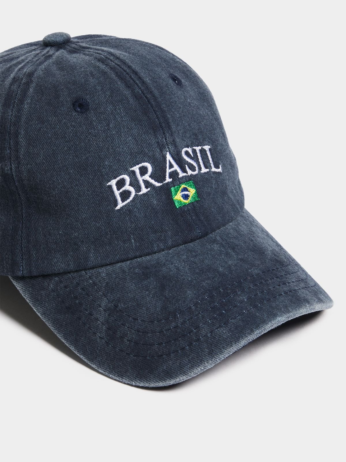 The FIX Unisex Blue Distressed Brasil Peak Cap | Bash