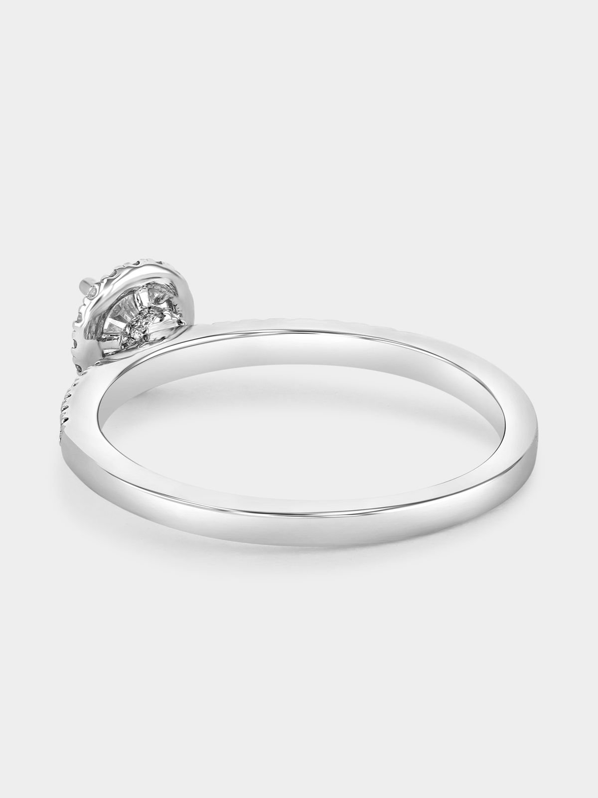 Women's 9ct Lab-Grown Diamond Halo Ring - White Gold - Bash.com