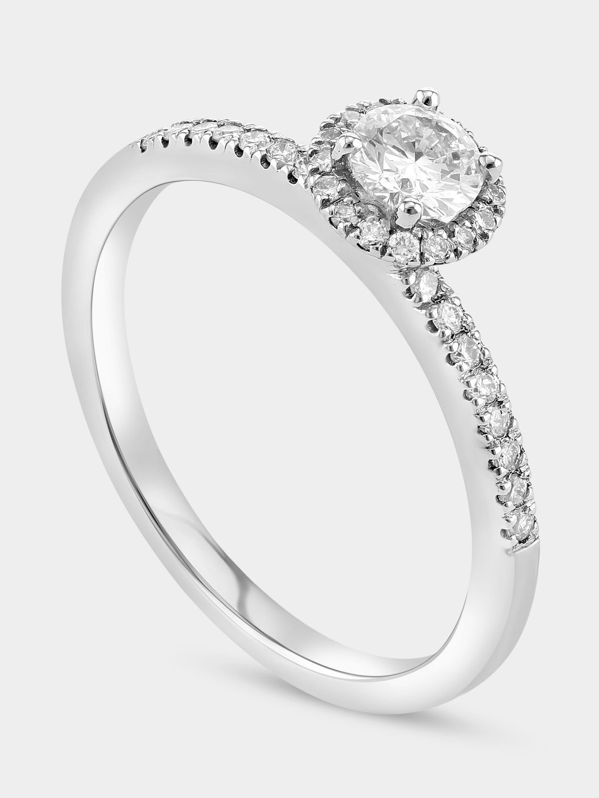 Women's 9ct Lab-Grown Diamond Halo Ring - White Gold | Bash