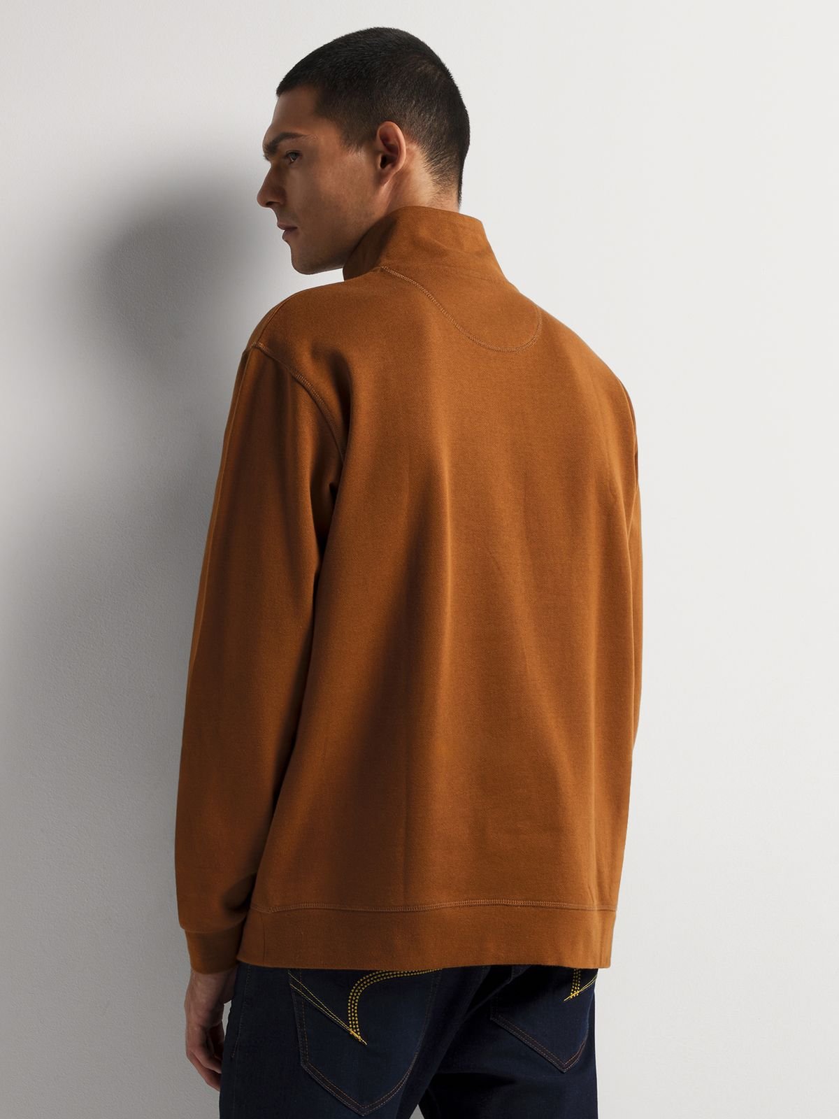 Men's Markham Half Zip Camel Sweatshirt | Bash