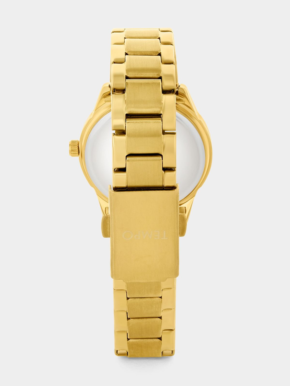 Tempo Gold Plated Black Dial Bracelet Watch | Bash