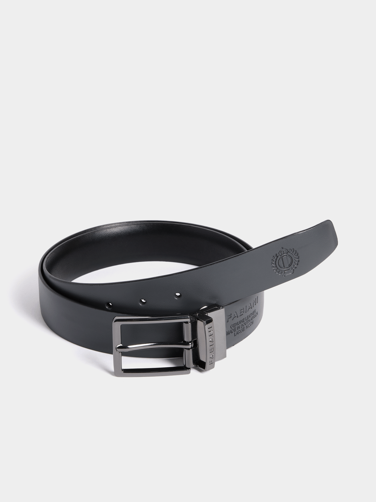 Fabiani Men's Black/Charcoal Reversible Leather Belt | Bash