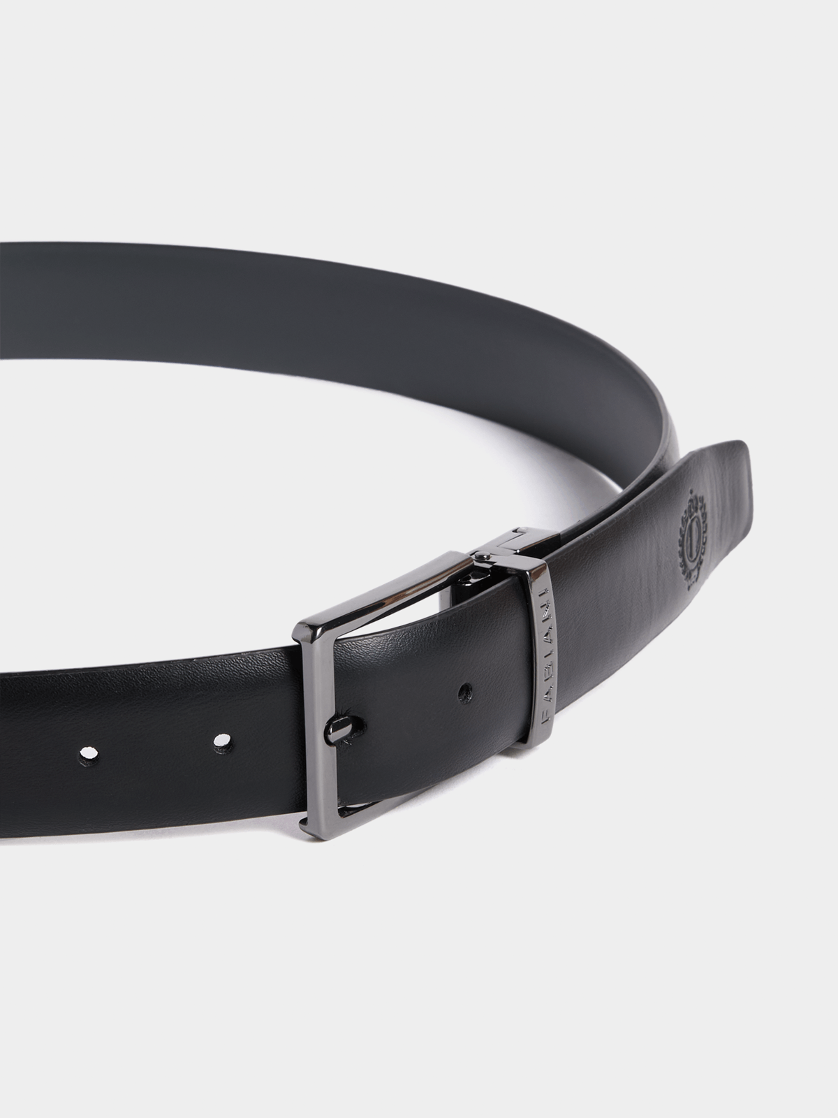 Fabiani Men's Black/Charcoal Reversible Leather Belt | Bash