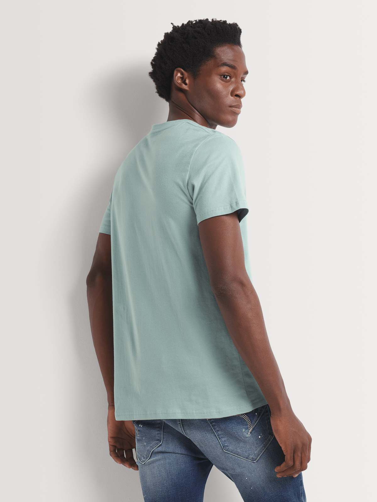 Men's Markham Crew Neck Aqua T-Shirt | Bash