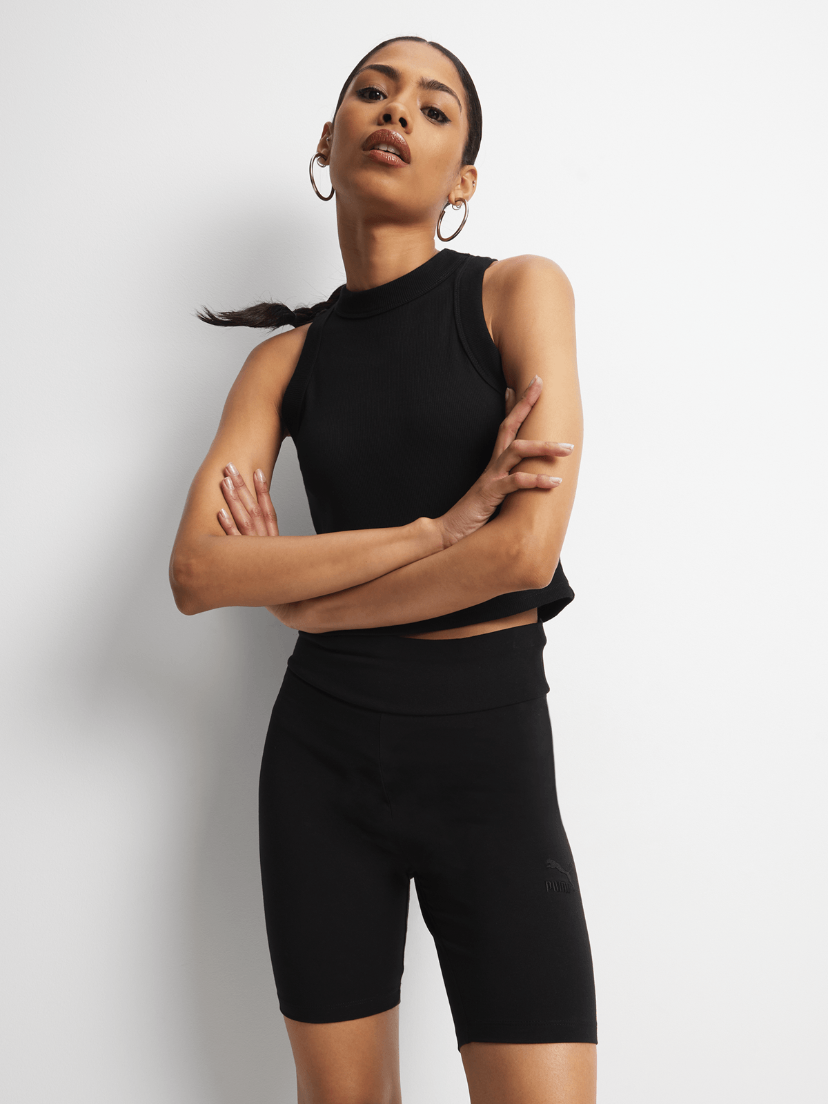 Puma Women's Prime Essential Black Short Tights | Bash