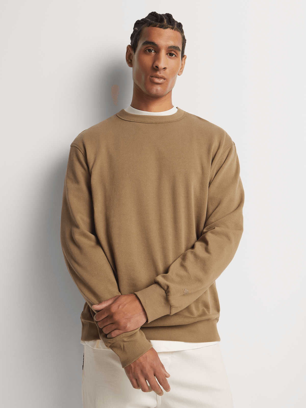 Men's Markham Basic Camel Crewneck Sweater - Bash.com