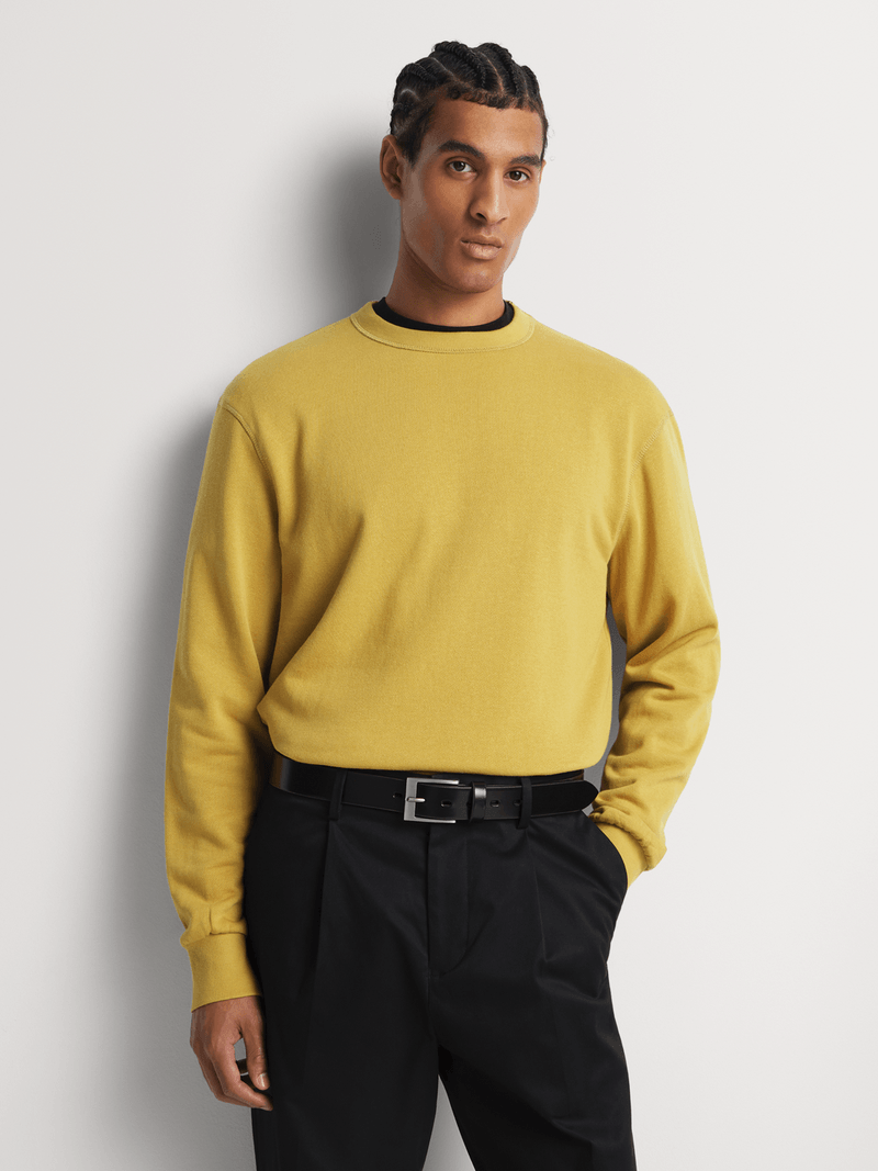 Men's Markham Basic Yellow Crewneck Sweater | Bash