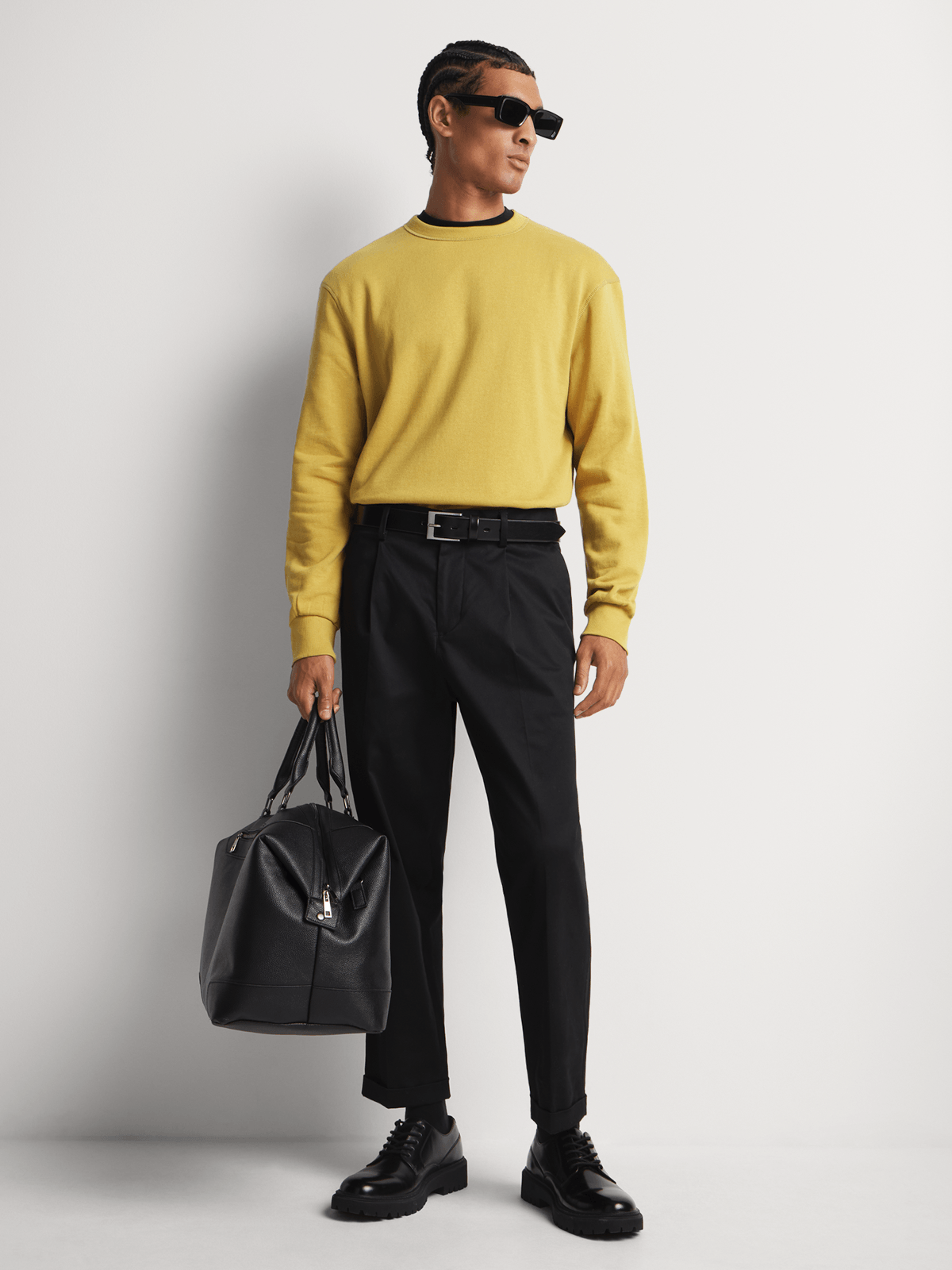 Men's Markham Basic Yellow Crewneck Sweater | Bash