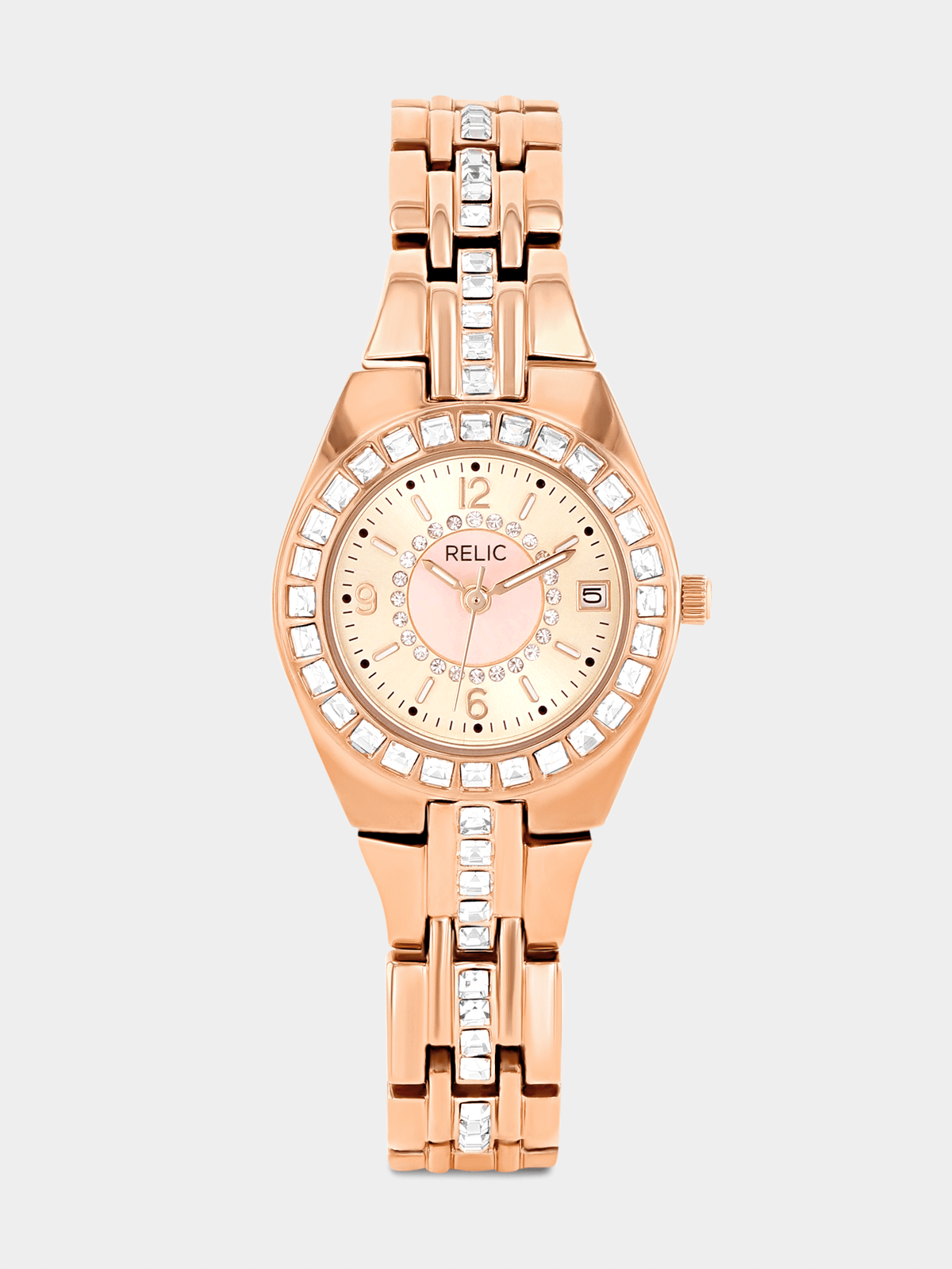 Relic By Fossil Queen's Court Rose Plated Bracelet Watch | Bash