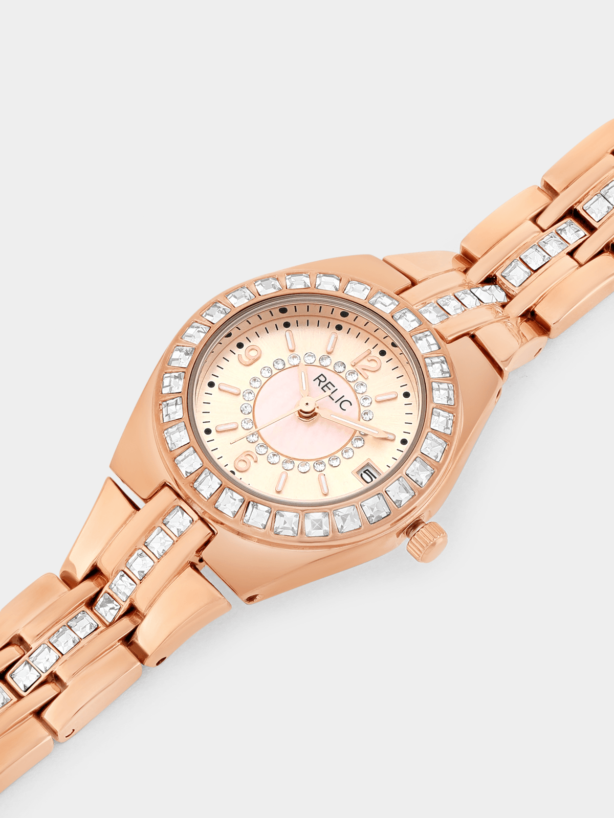 Relic By Fossil Queen's Court Rose Plated Bracelet Watch | Bash