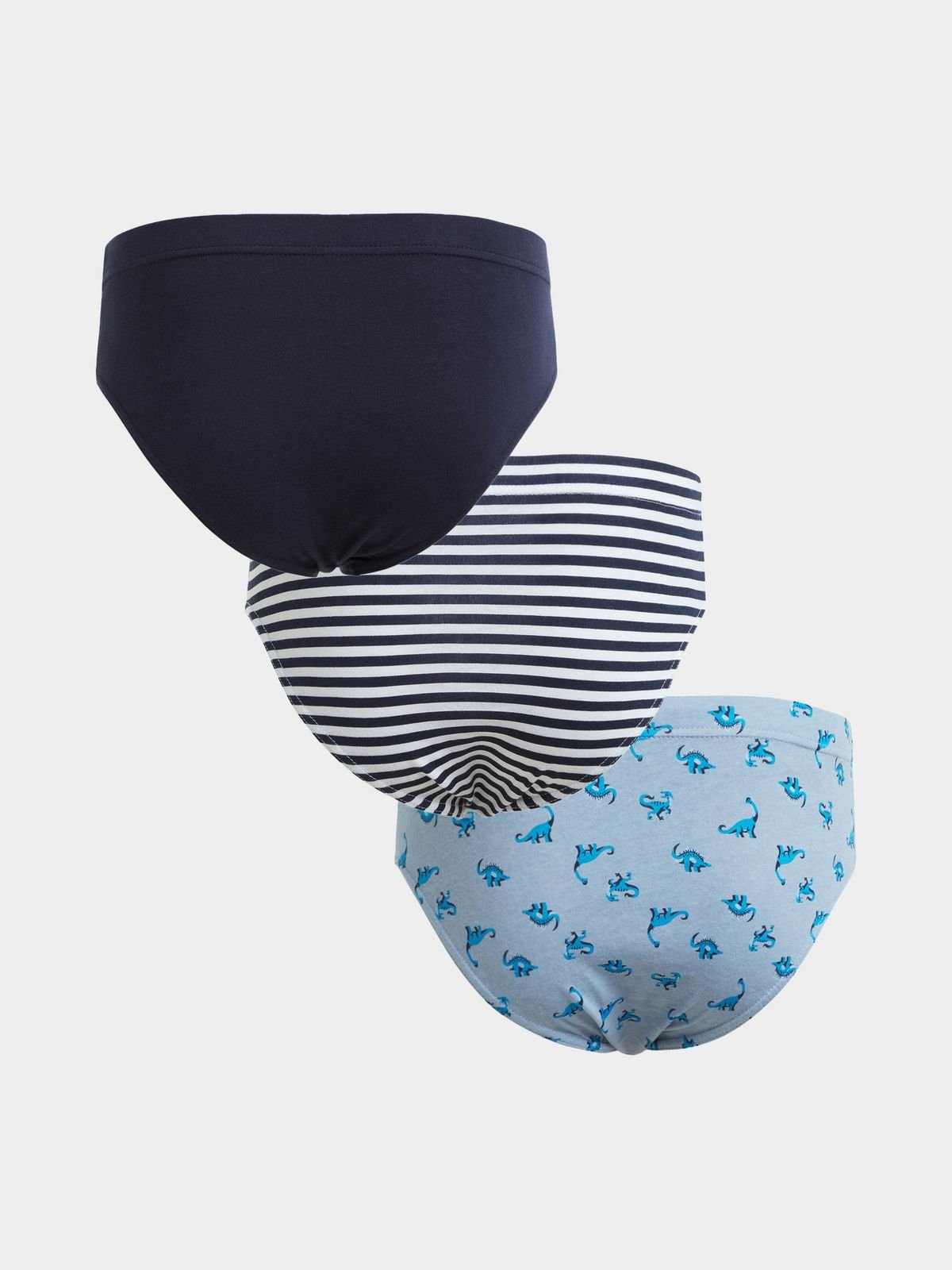 Exact Boy's Blue Stripe Dino 3-Pack Briefs | Bash