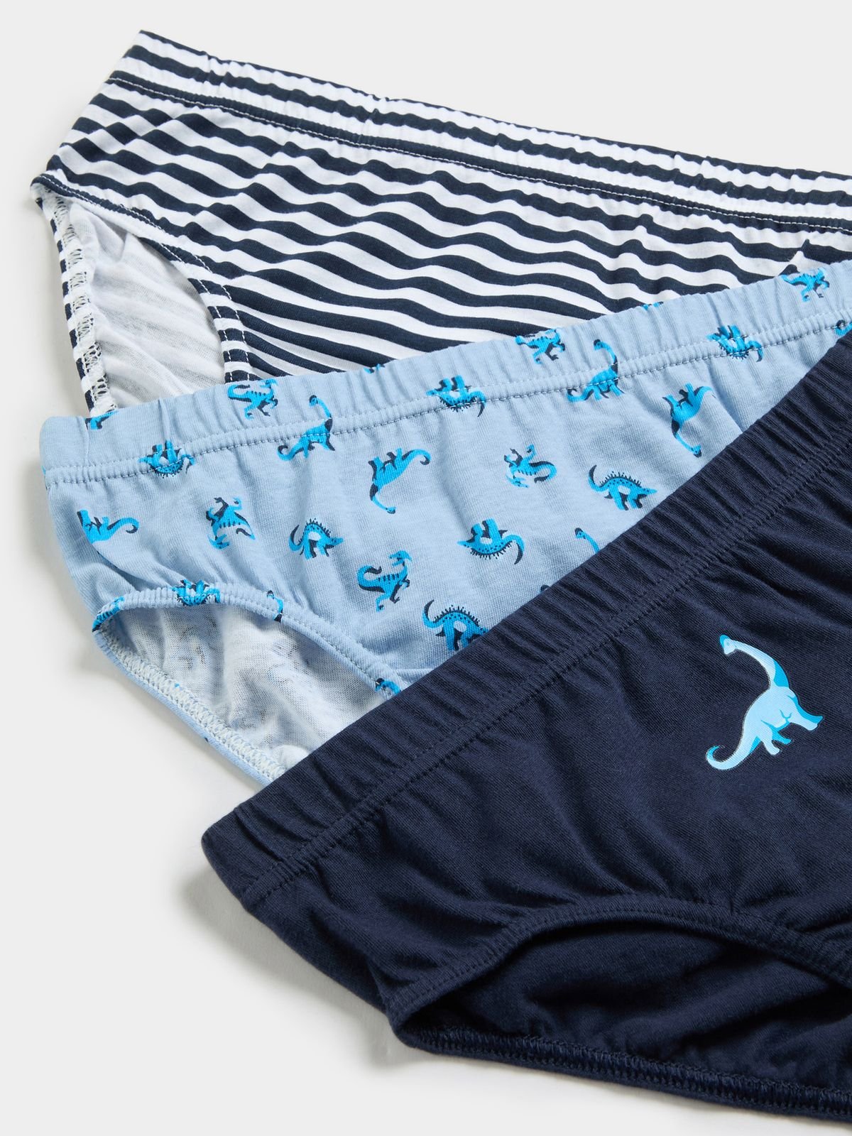 Exact Boy's Blue Stripe Dino 3-Pack Briefs | Bash