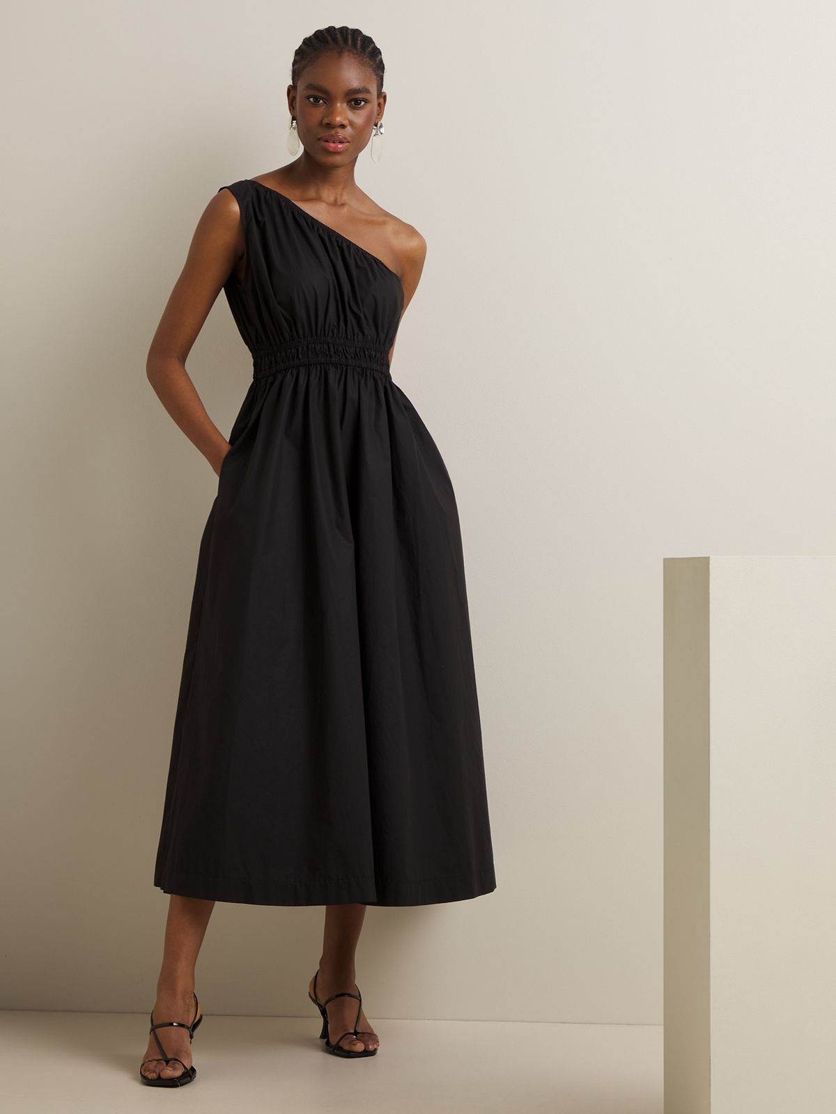 Women's Iconography One shoulder Cotton Fit & Flare Dress | Bash