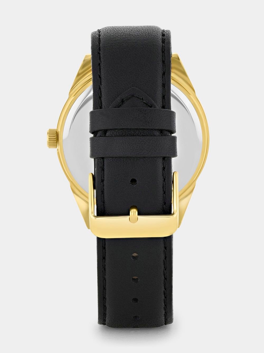 Tempo Gold Plated Black Fashion Multi Dial Black Leather Watch | Bash