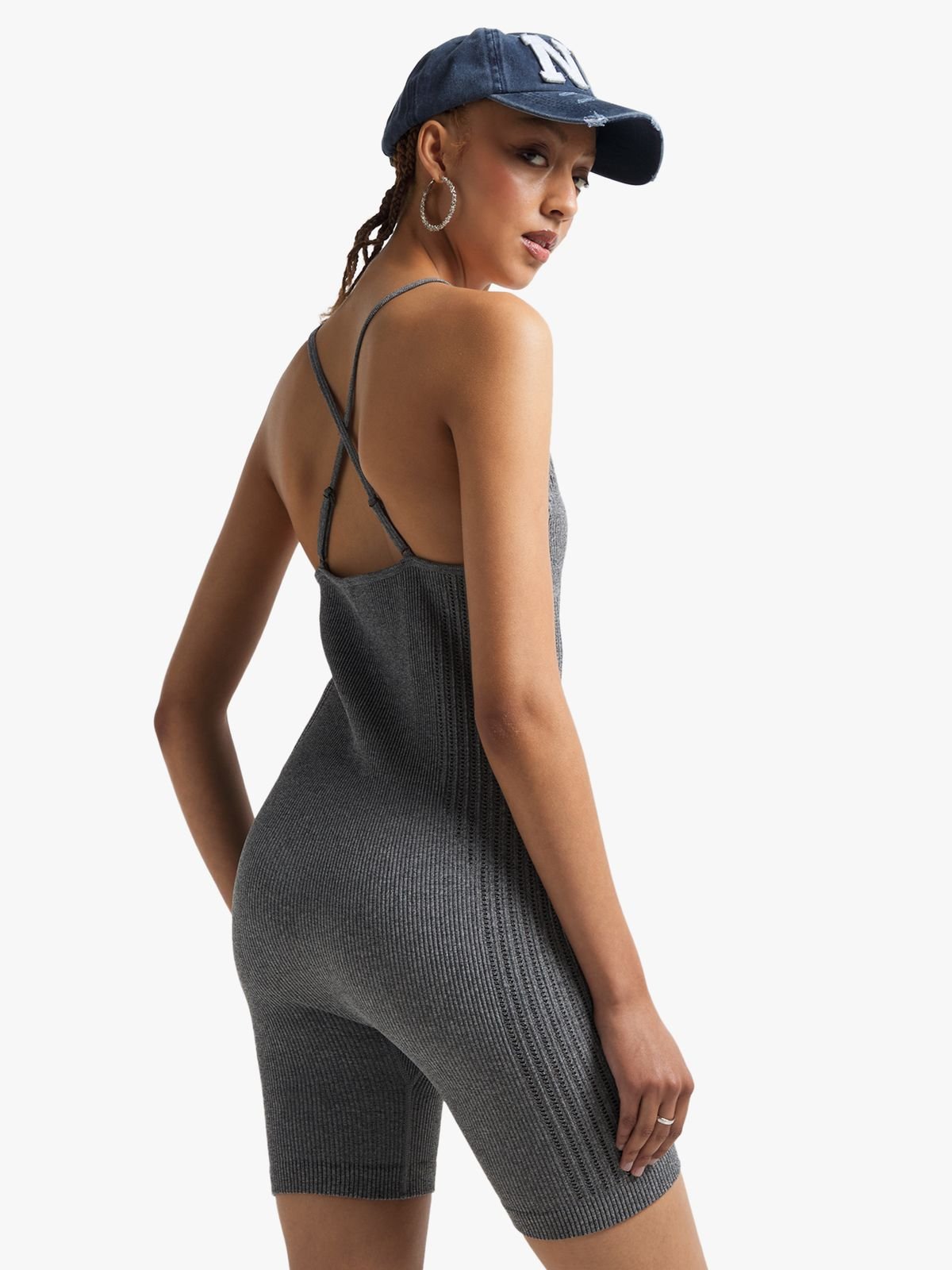 The FIX Women's Grey Seamless Short Romper | Bash