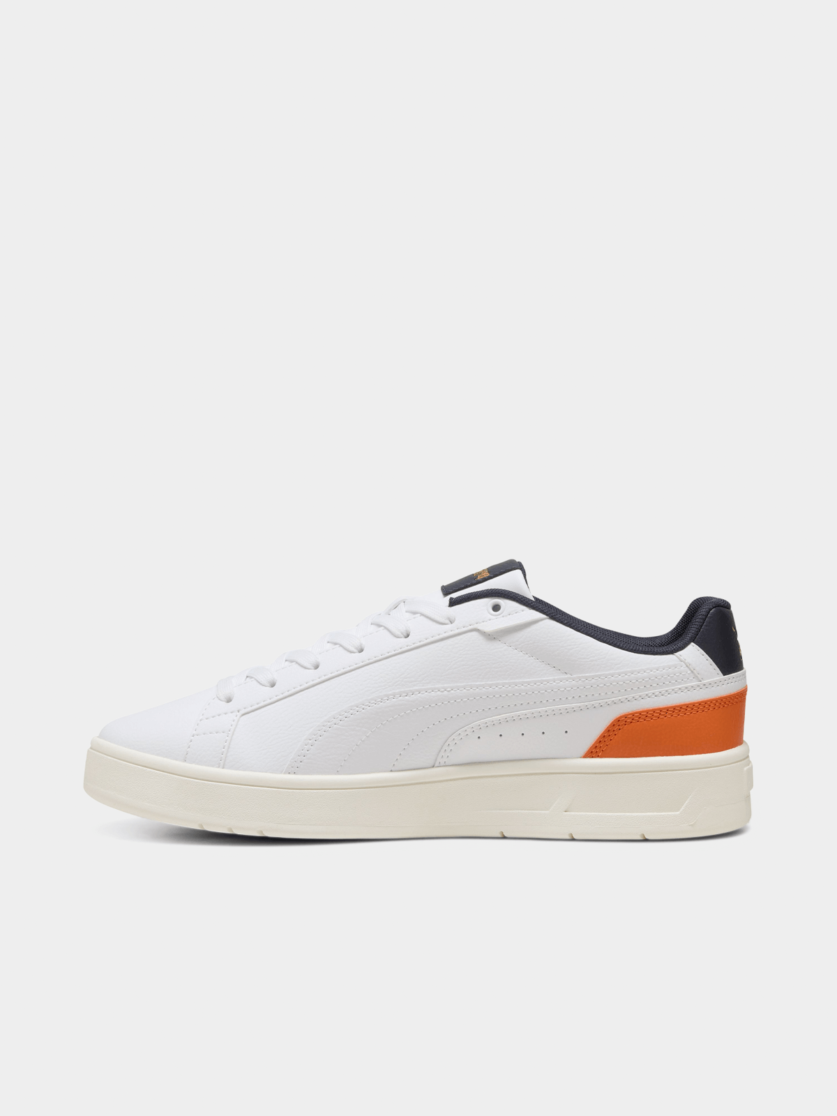 Mens Puma Court Classico White/Orange Sneaker | Bash