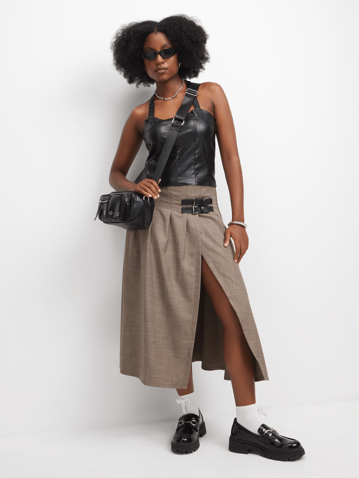 The FIX Women's Black Corset Top With Panel Detail | Bash