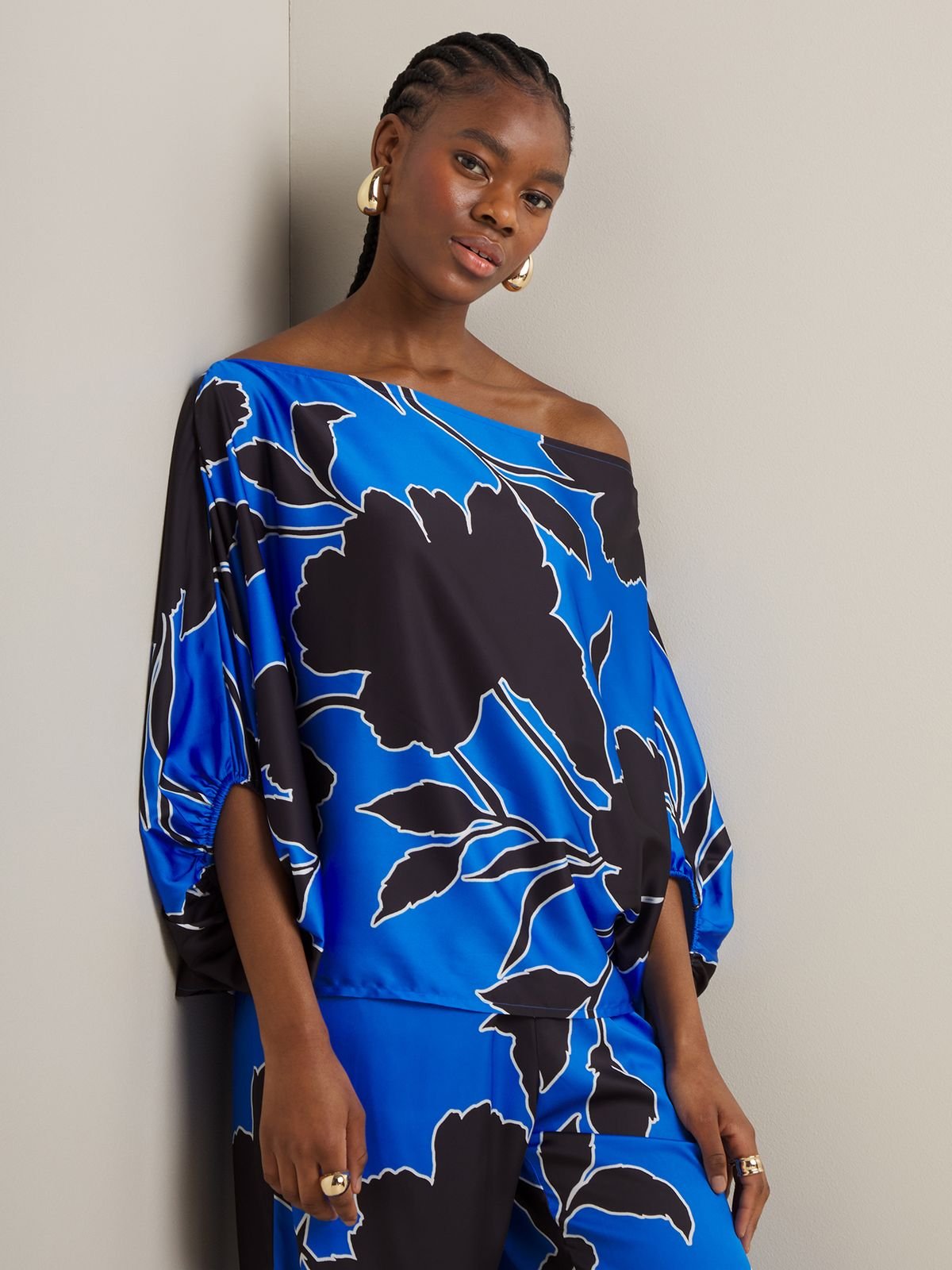 Women's Iconography Co-ord Off Shoulder Satin Top - Bash.com