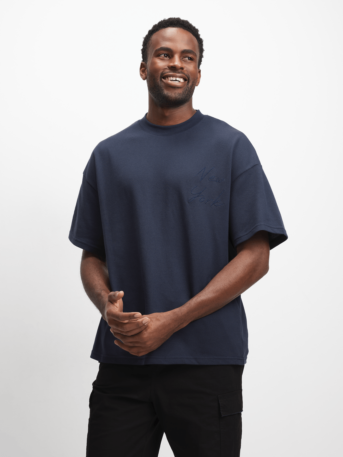 Jet Men's Navy Oversized T-Shirt | Bash