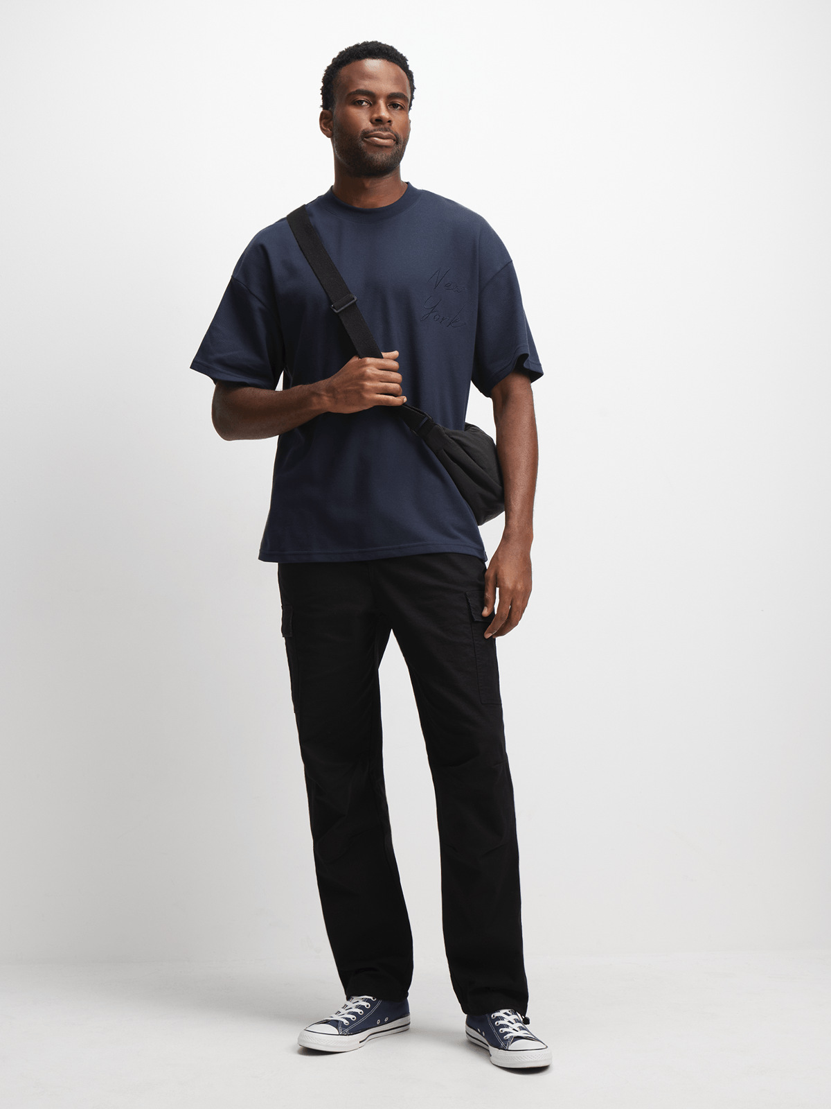 Jet Men's Navy Oversized T-Shirt | Bash