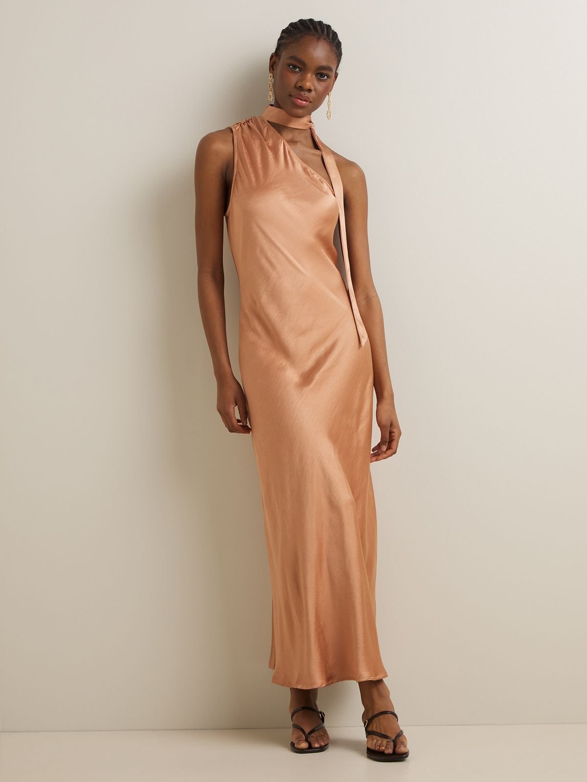 Women's Iconography Tie Detail 1 Shoulder Maxi Dress | Bash