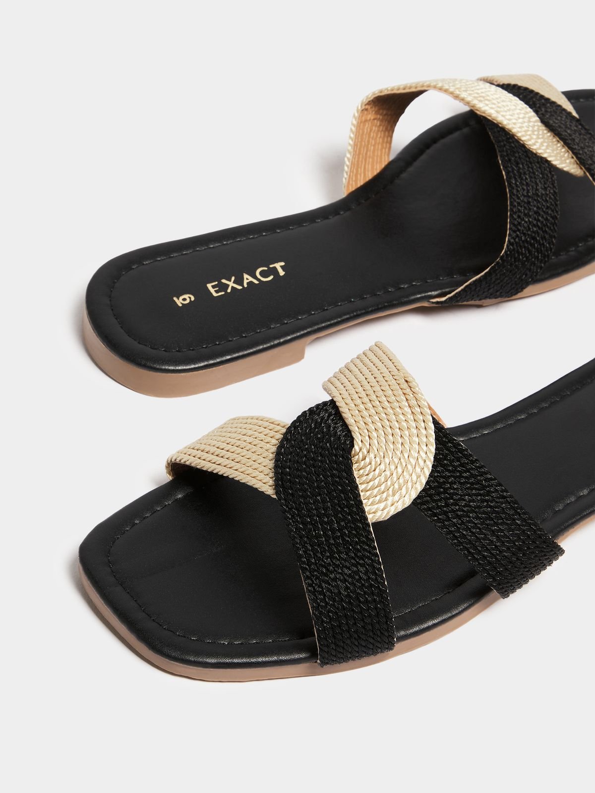 Women's Black & Natural Straw Sandals - Bash.com