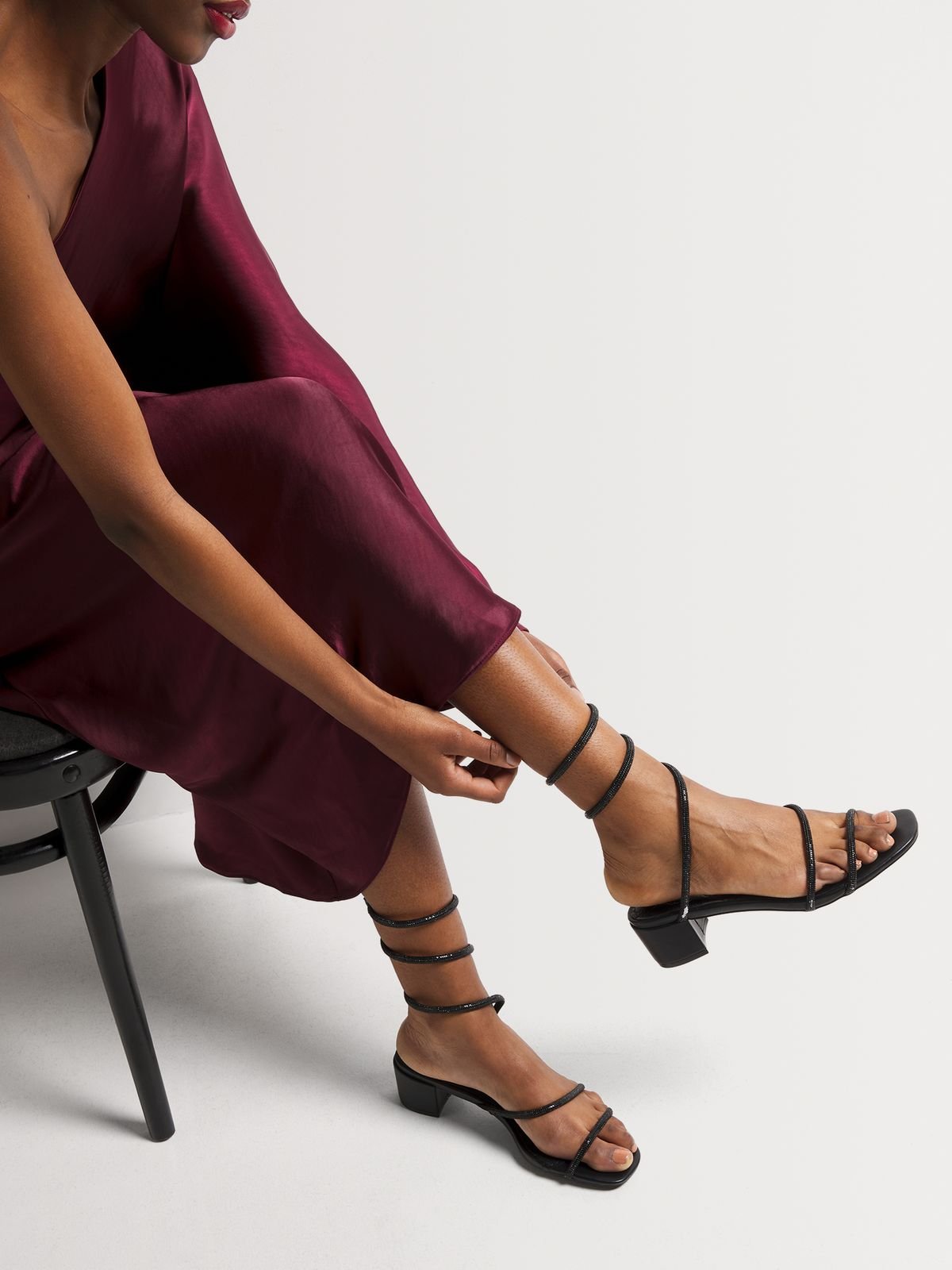 Diamante Spiral Block Heels - Bash.com