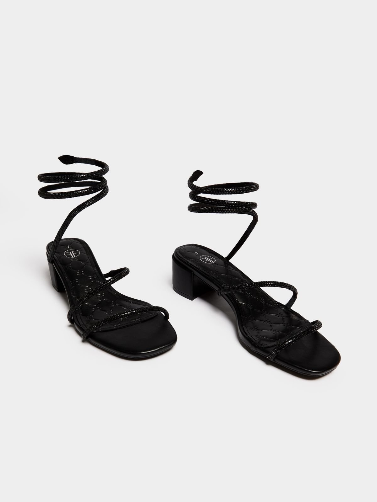 Diamante Spiral Block Heels - Bash.com