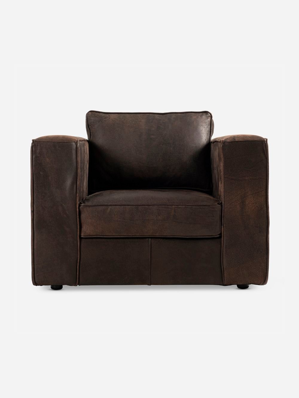 Huxley 1 Seater Couch Leather Sylvana Ginger | Bash