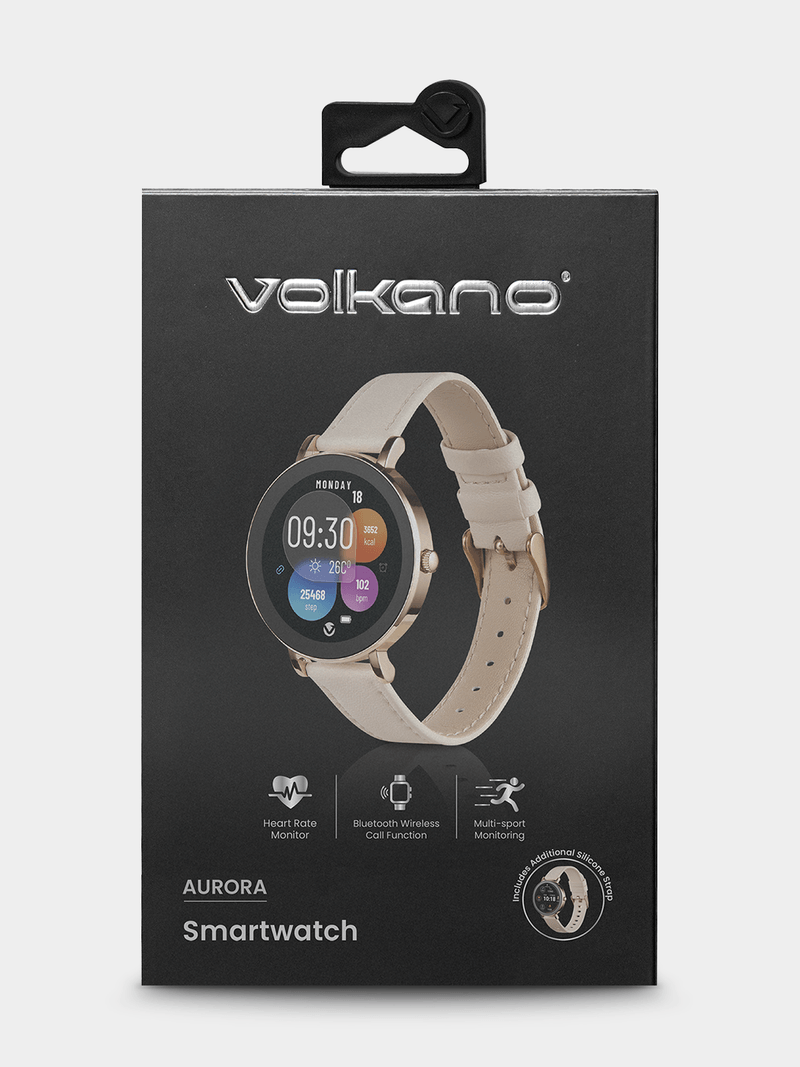Volkano Aurora Series Rose Plated Silicone Smart Watch | Bash