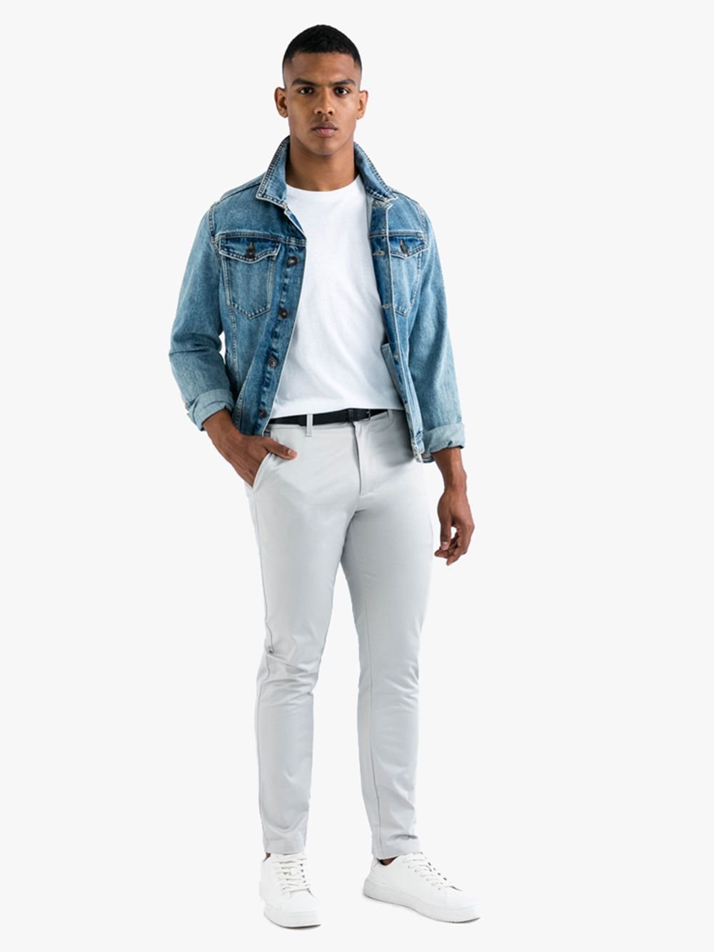 Men's Markham Slim Leg Grey Chino | Bash