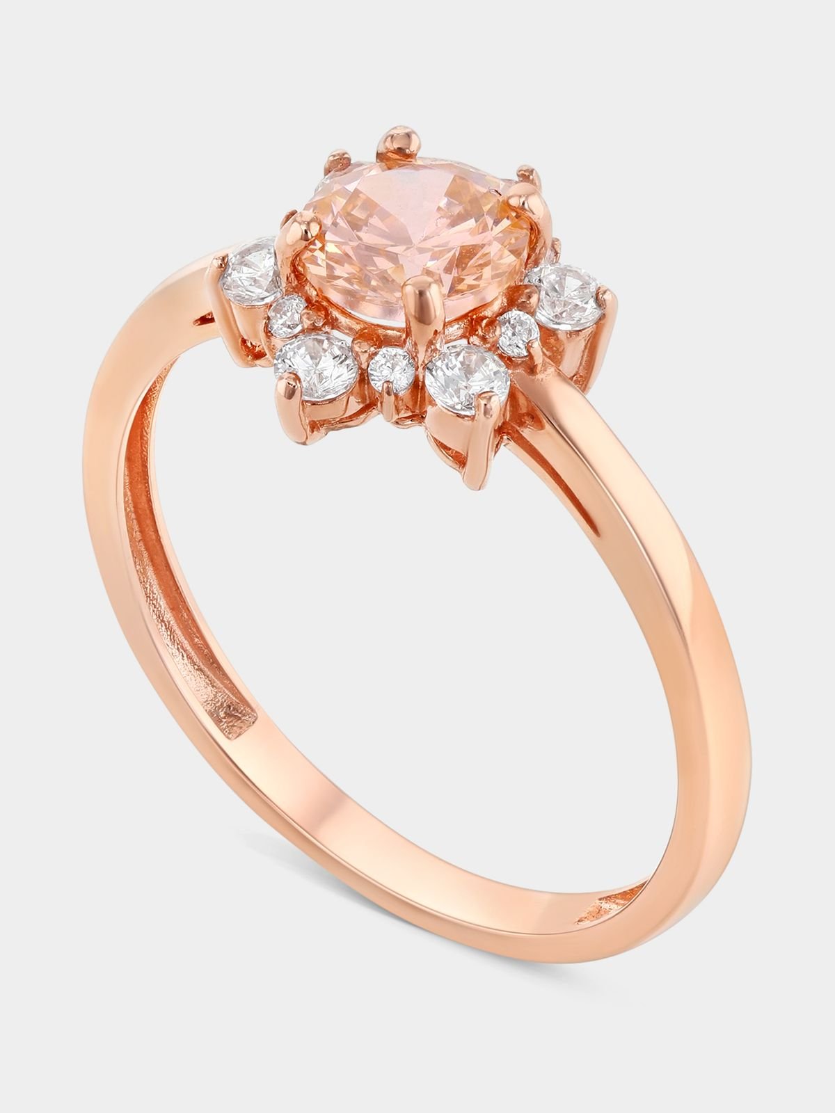 Rose Gold Pink Cubic Zirconia Starburst Ring | Bash