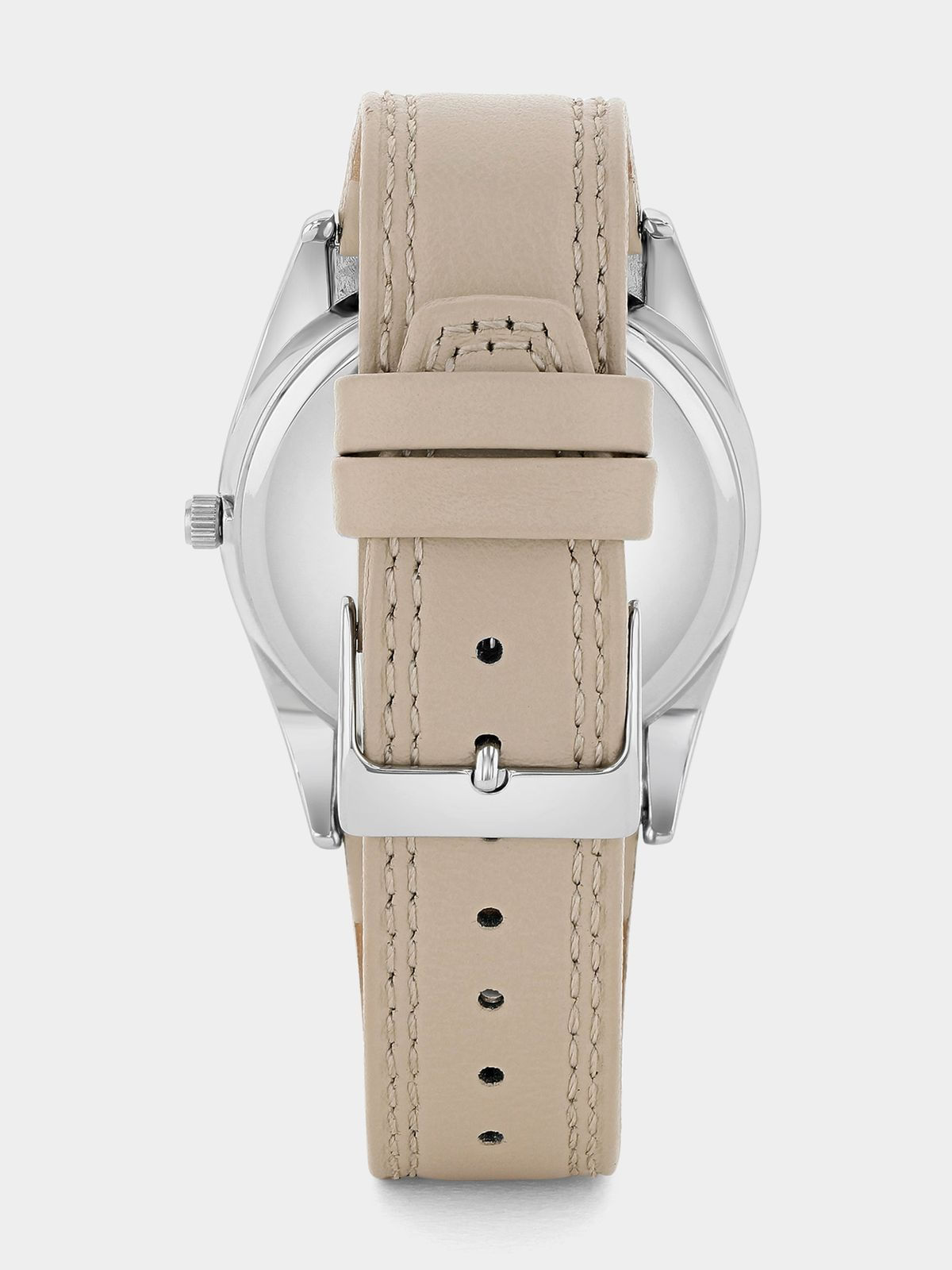 Tempo Silver Plated Beige Dial Sand Leather Watch | Bash