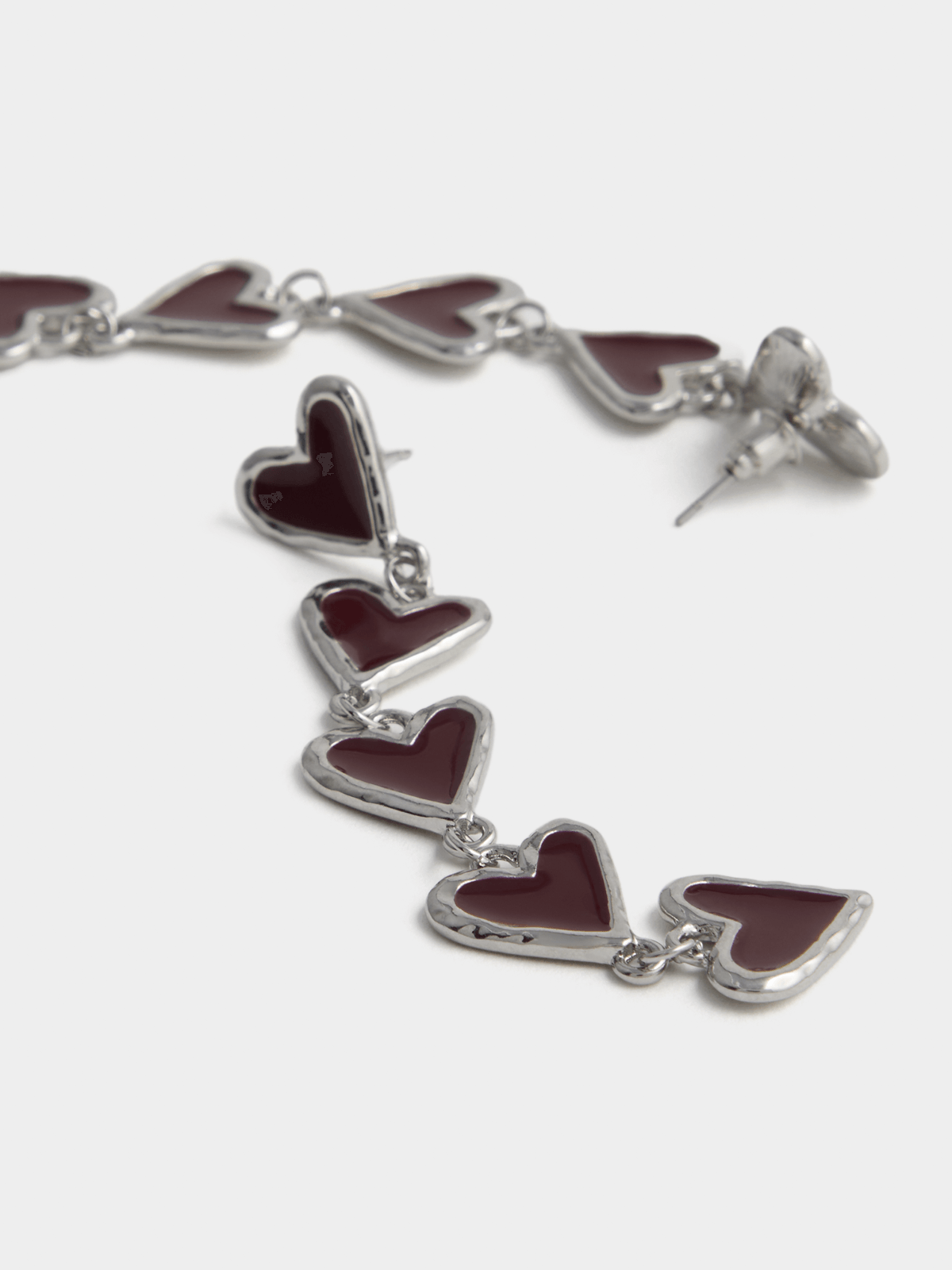 The FIX Women's Silver Heart Drop Earrings | Bash